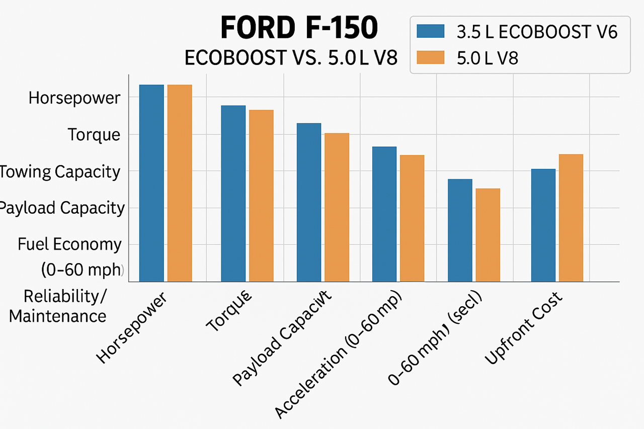 Ford F-150 EcoBoost vs 5.0L V8 2025 Comparison - Truck Report Geeks